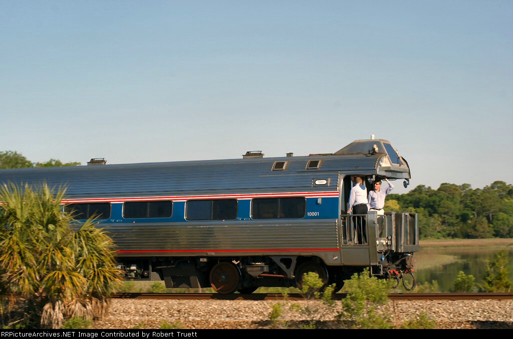 AMTK 10001, the Beech Grove, brings up the rear of the Amtrak FEC Inspection Train.